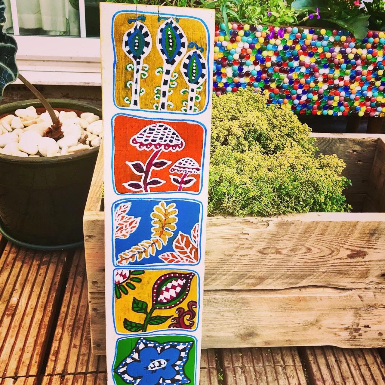 Funky Chunky Yard Art ‘hope’ Painted Wood Plank on Luulla