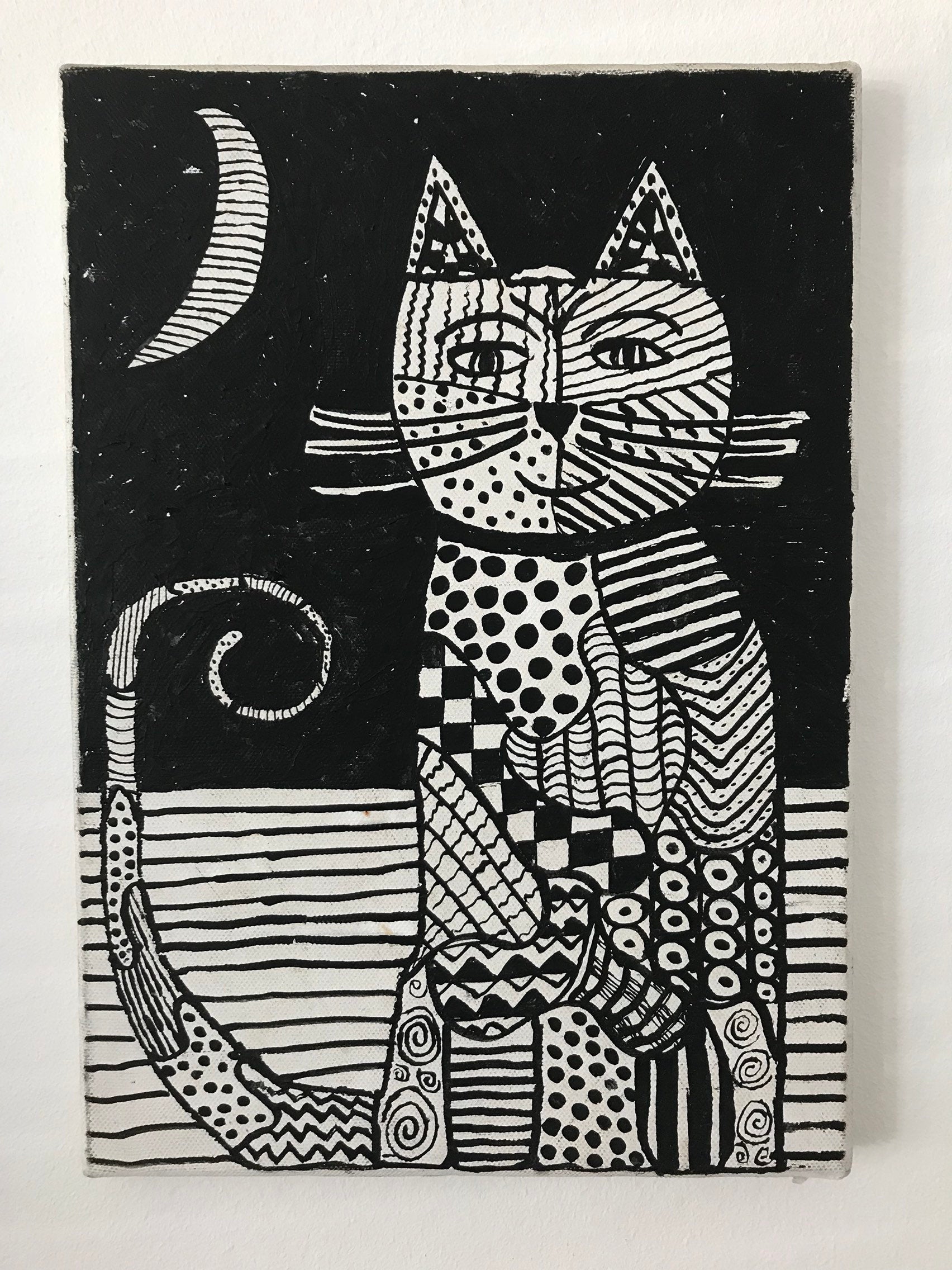 Patchwork Cat Canvas | Wall Art Home Decor on Luulla