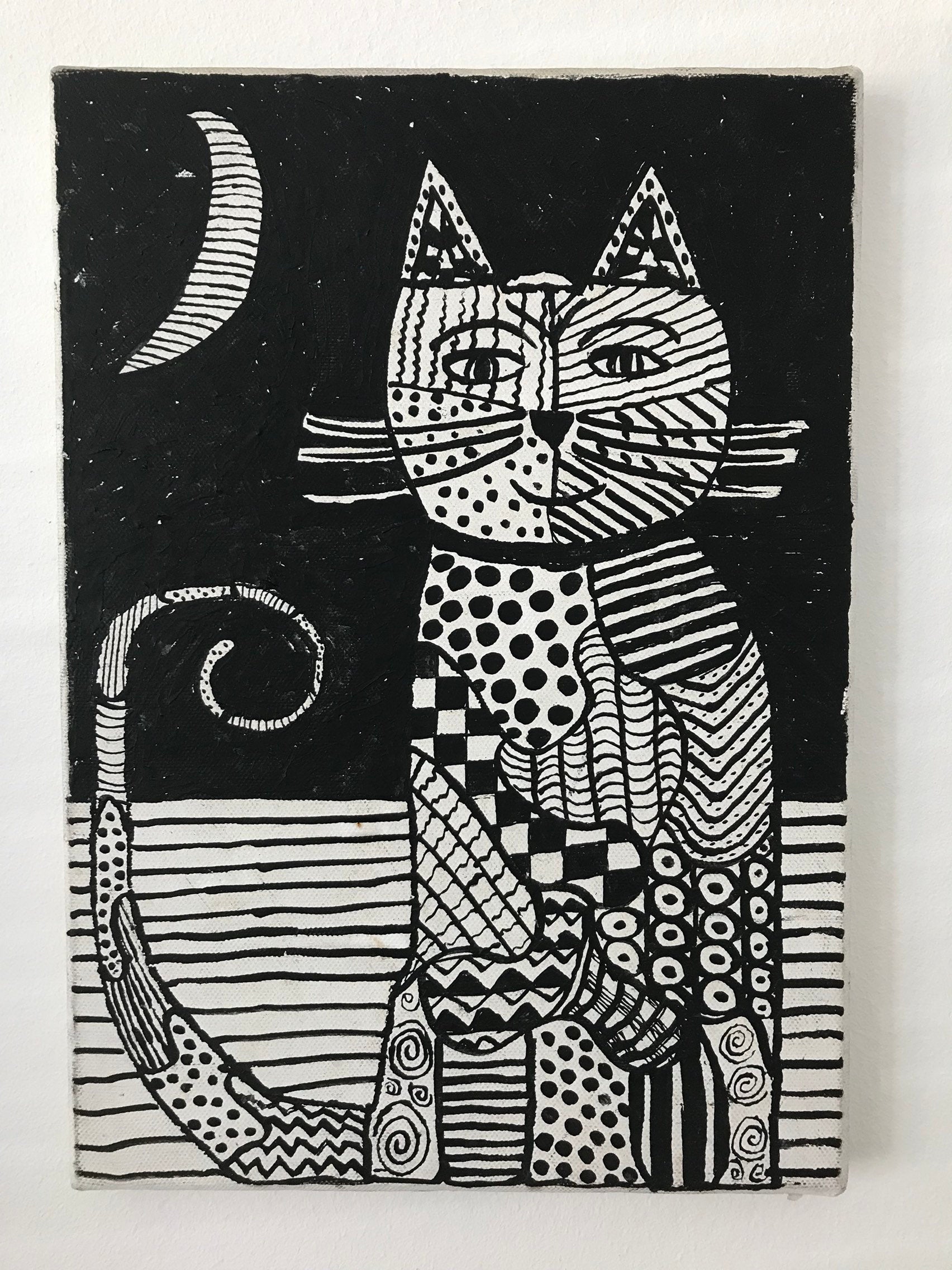 Patchwork Cat Canvas | Wall Art Home Decor on Luulla